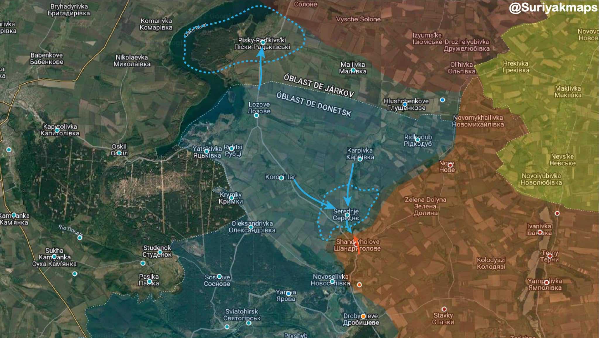 Wojska ukraińskie odzyskały kolejne miejscowości na wschód od rzeki ...